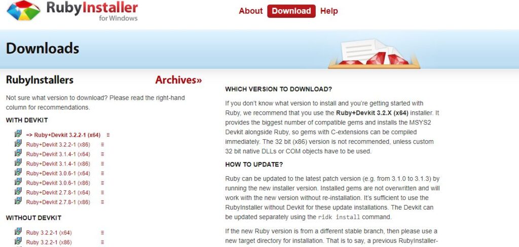 WindowsにRubyをインストールする方法 – 今日.jp